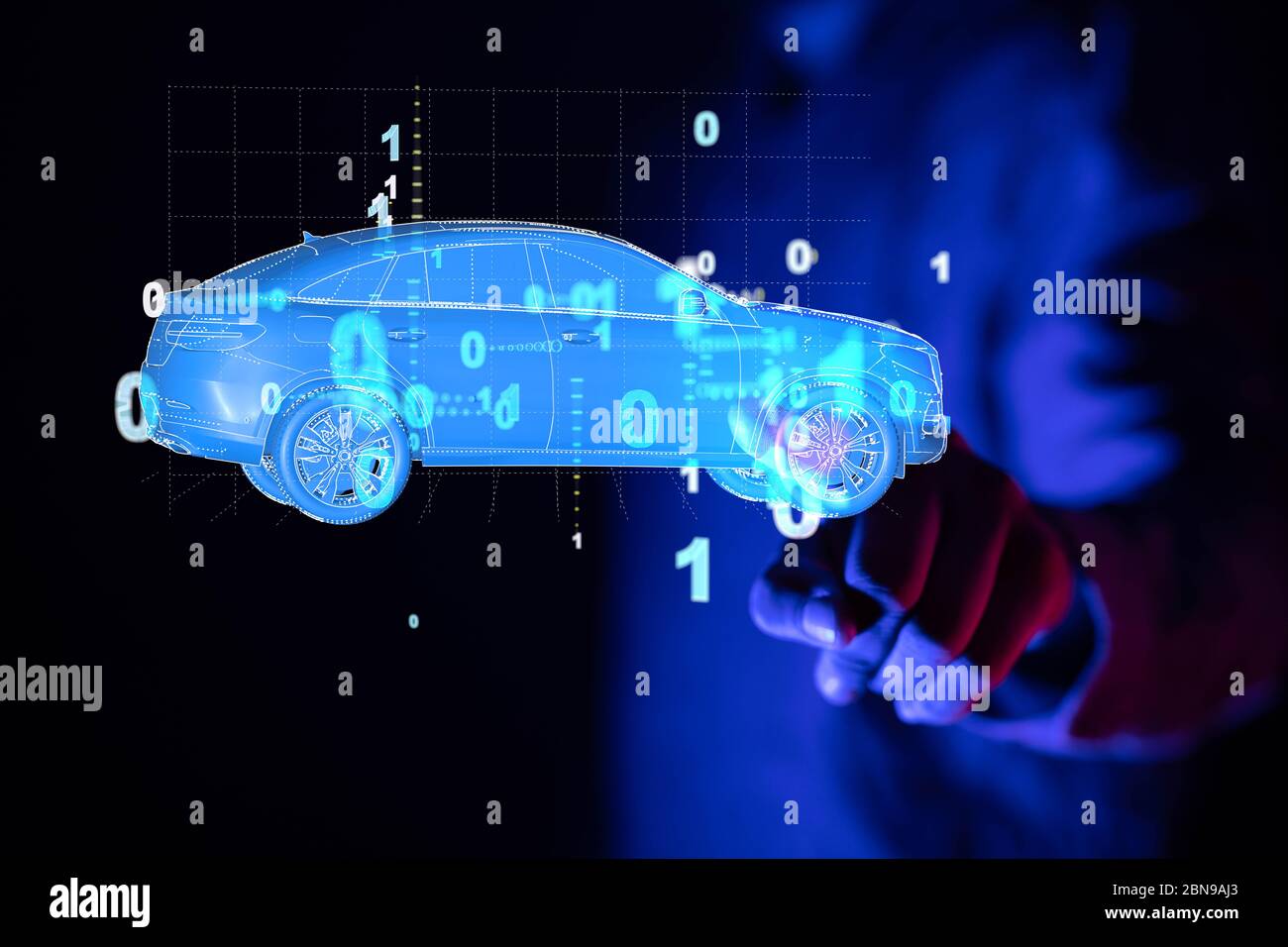A digital car technology smart in virtuel room Stock Photo - Alamy