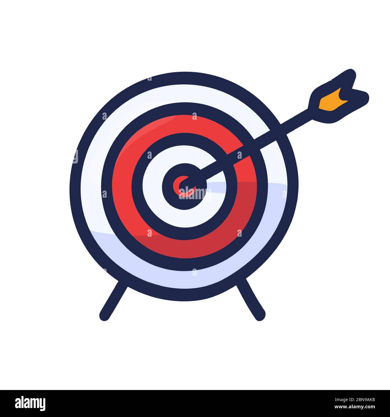 Target with arrow hand drawn outline doodle icon. Cartoon vector ...