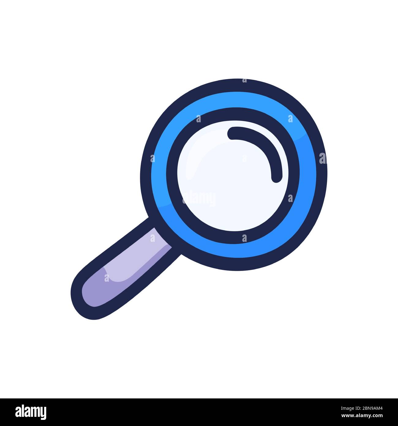 Hand drawn magnifier doodle icon. Hand drawn black outline cartoon ...