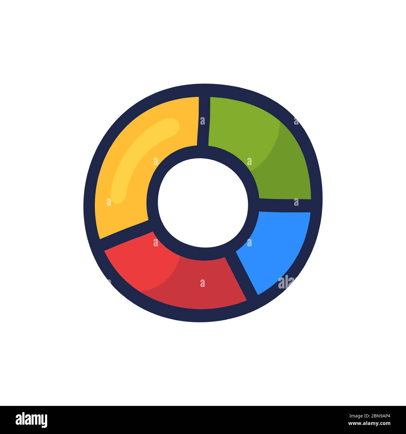 Simple doodle of a pie chart. Cartoon hand draw vector illustration ...