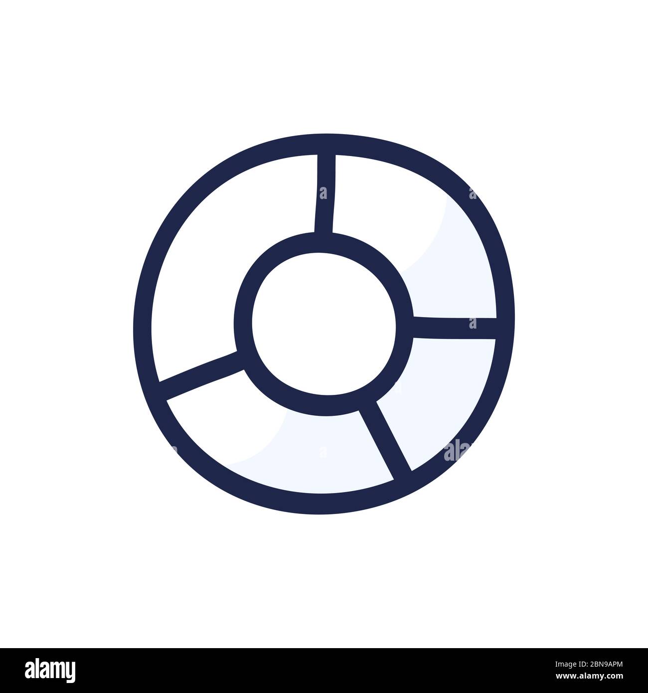 Simple doodle of a pie chart. Cartoon hand draw vector illustration ...