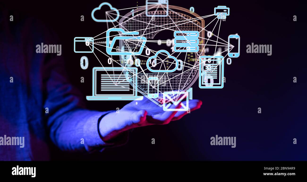 A Network concept with connecting dots and lines Stock Photo - Alamy