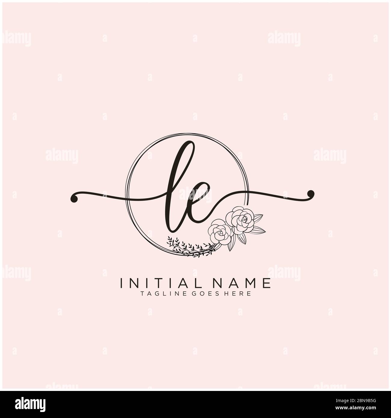 Initial letter le vector vectors hi-res stock photography and images ...