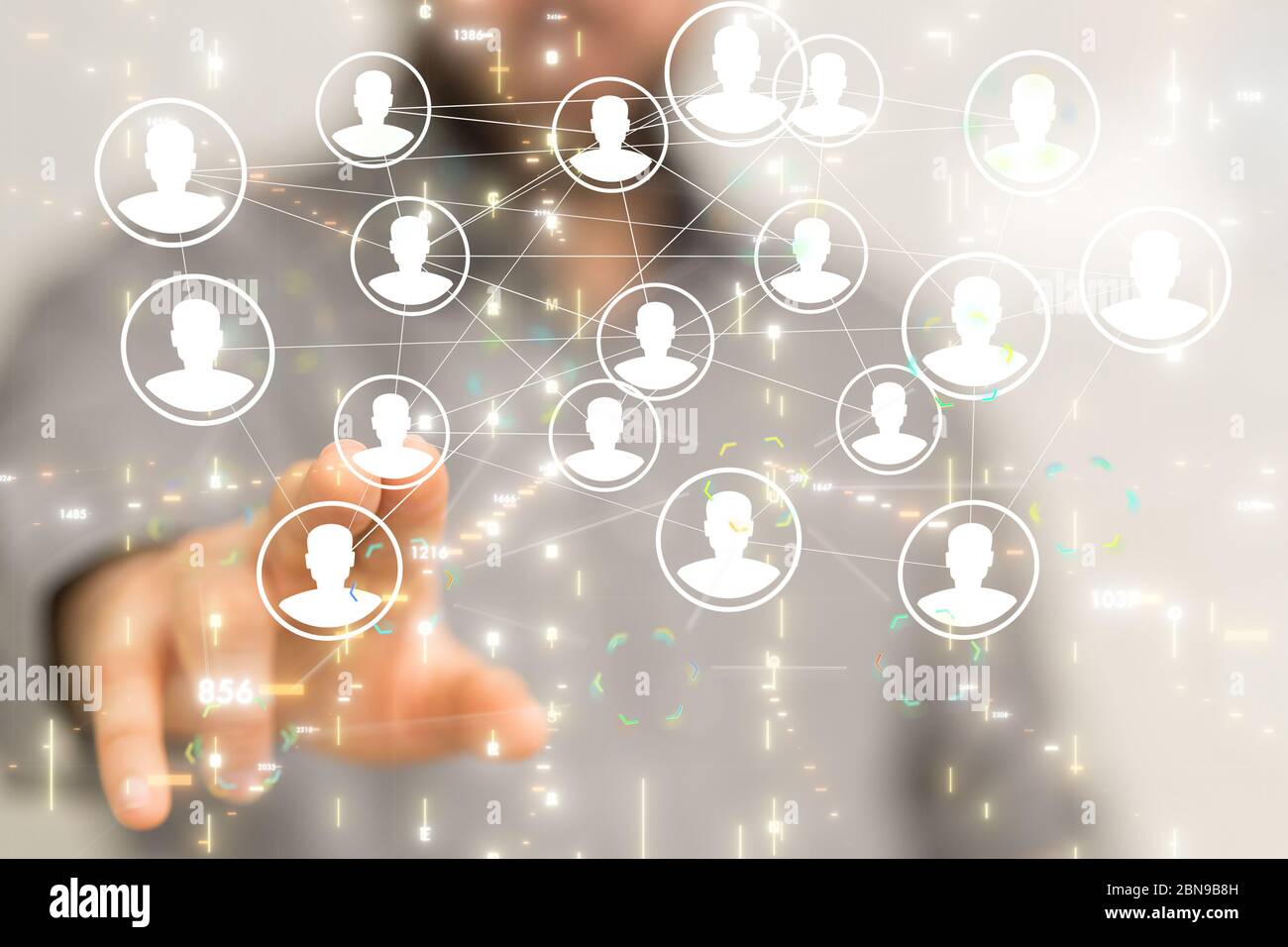 A Big data visualization. Network connection structure Stock Photo - Alamy
