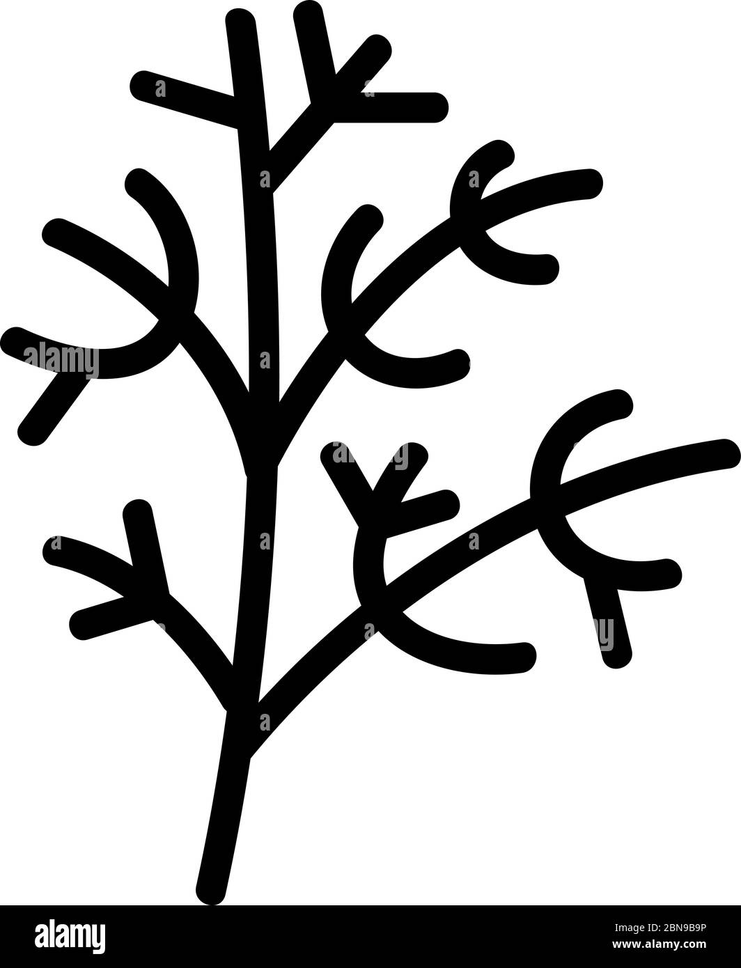 sprig of fennel icon vector outline illustration Stock Vector Image ...