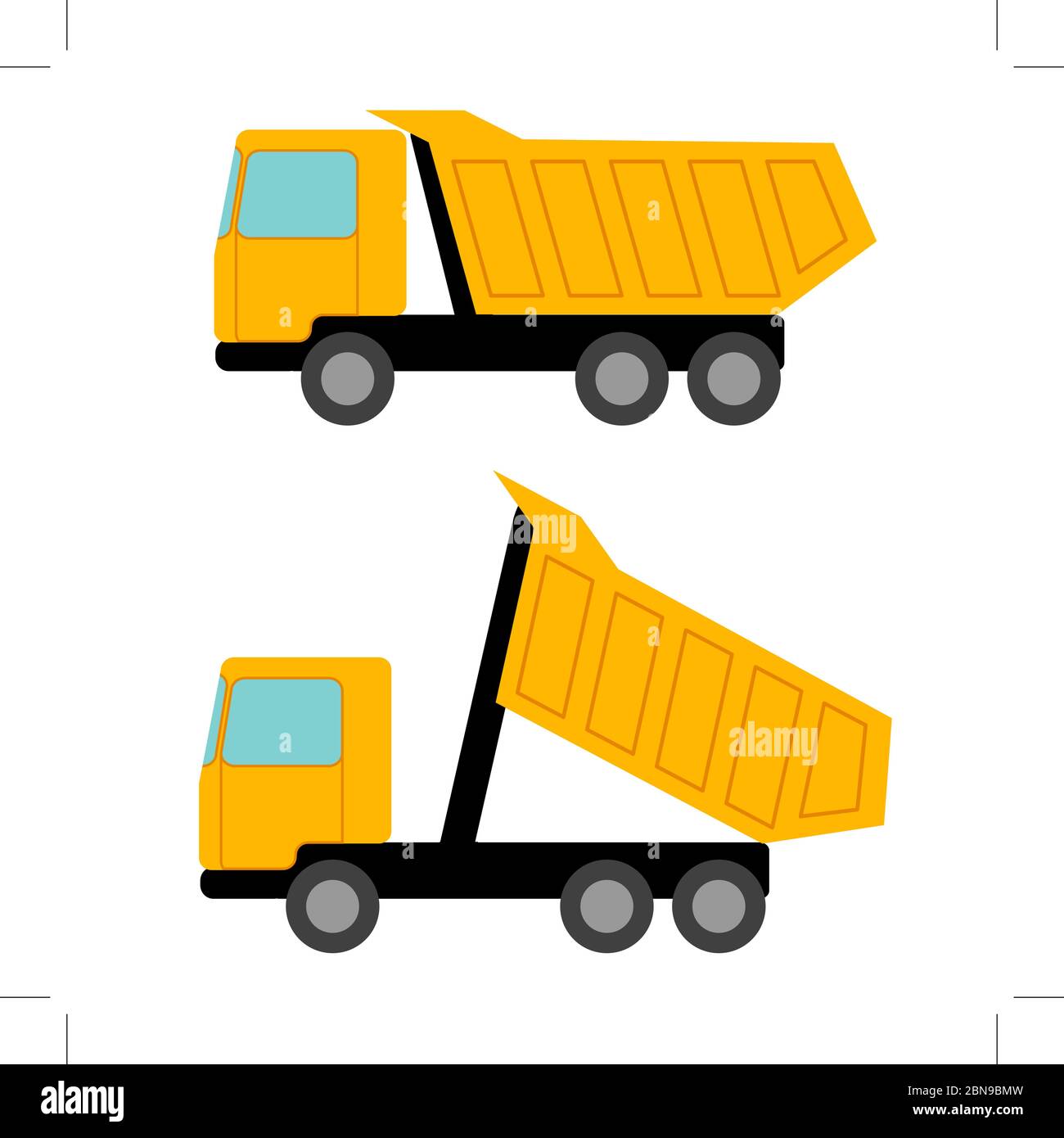 Tipper. Flat picture construction vehicles. Isolated objects. Vector ...