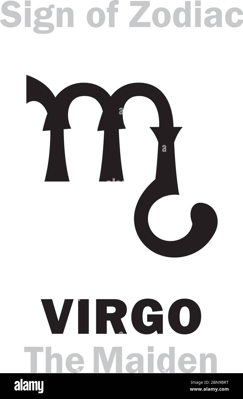 Astrology Alphabet: Sign of Zodiac VIRGO (The Maiden). Astrological ...