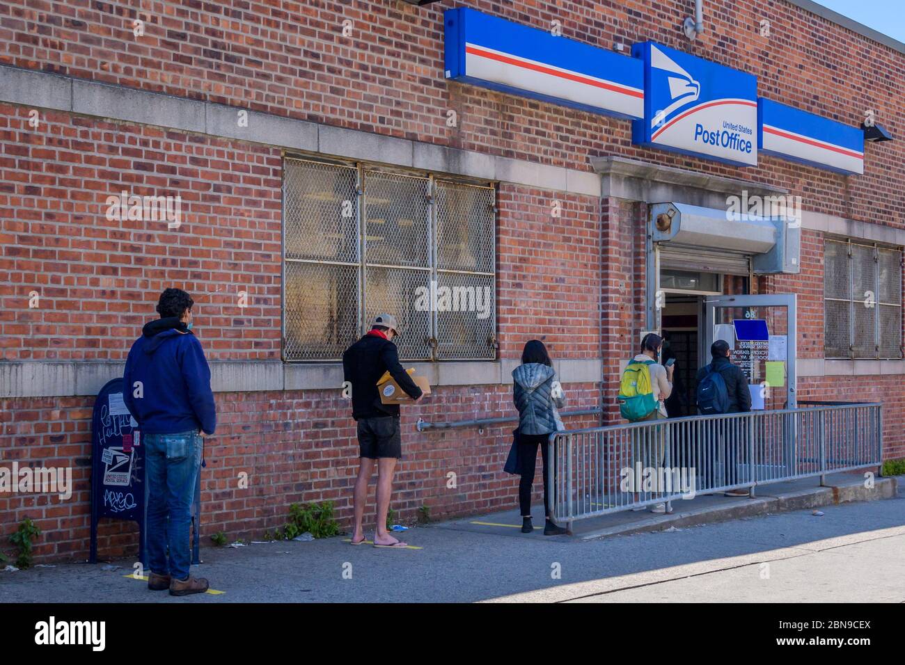 USA. 13th May, 2020. Customers mantain safe distance upon entering the ...