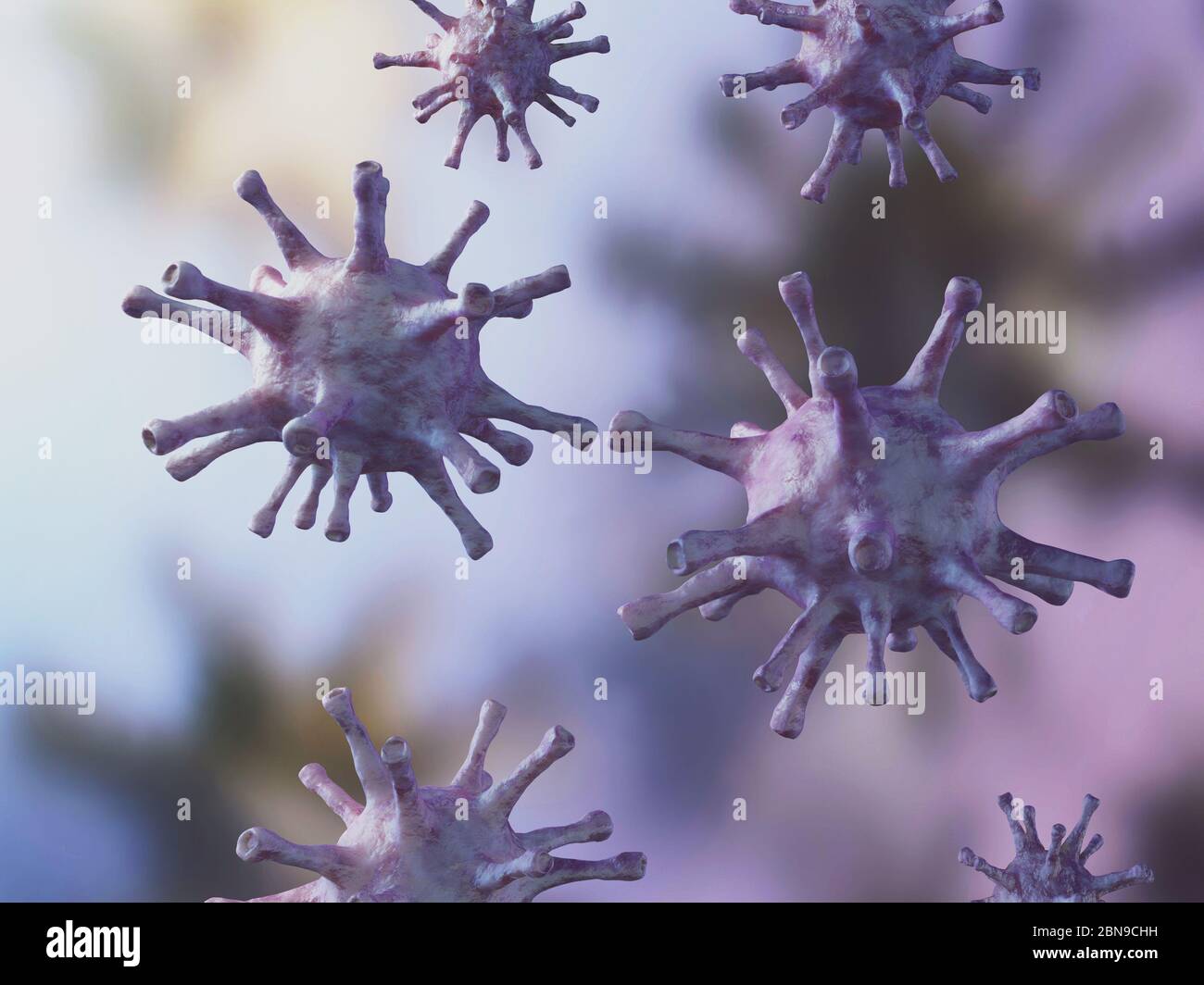 Coronavirus Covid-19 virus cell infection causing pneumatic disease ...