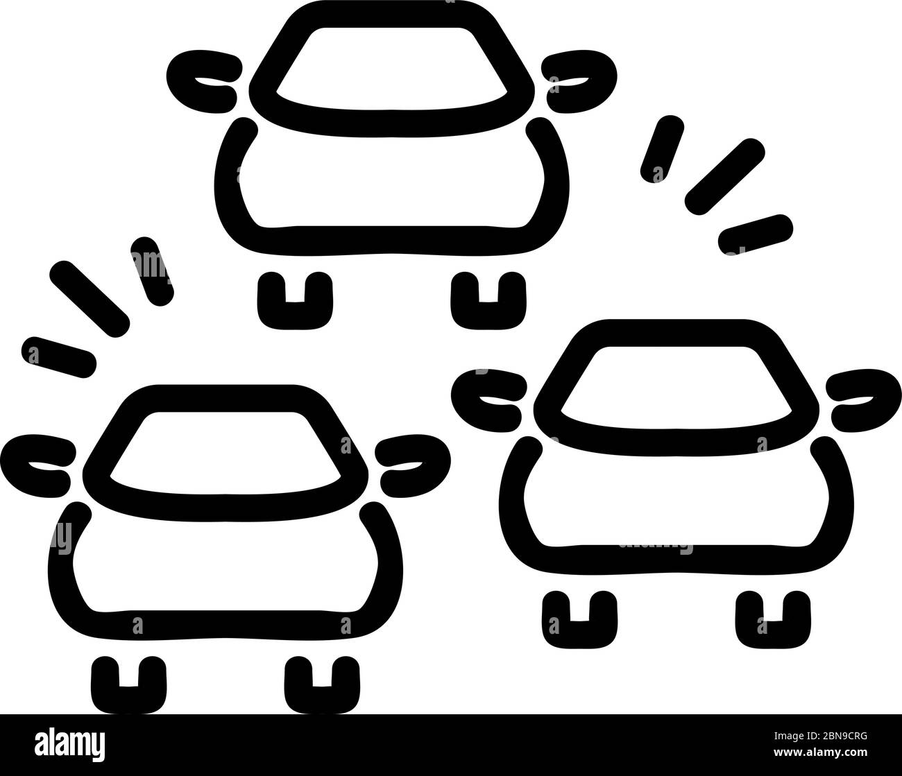 car signals in traffic jam icon vector outline illustration Stock ...