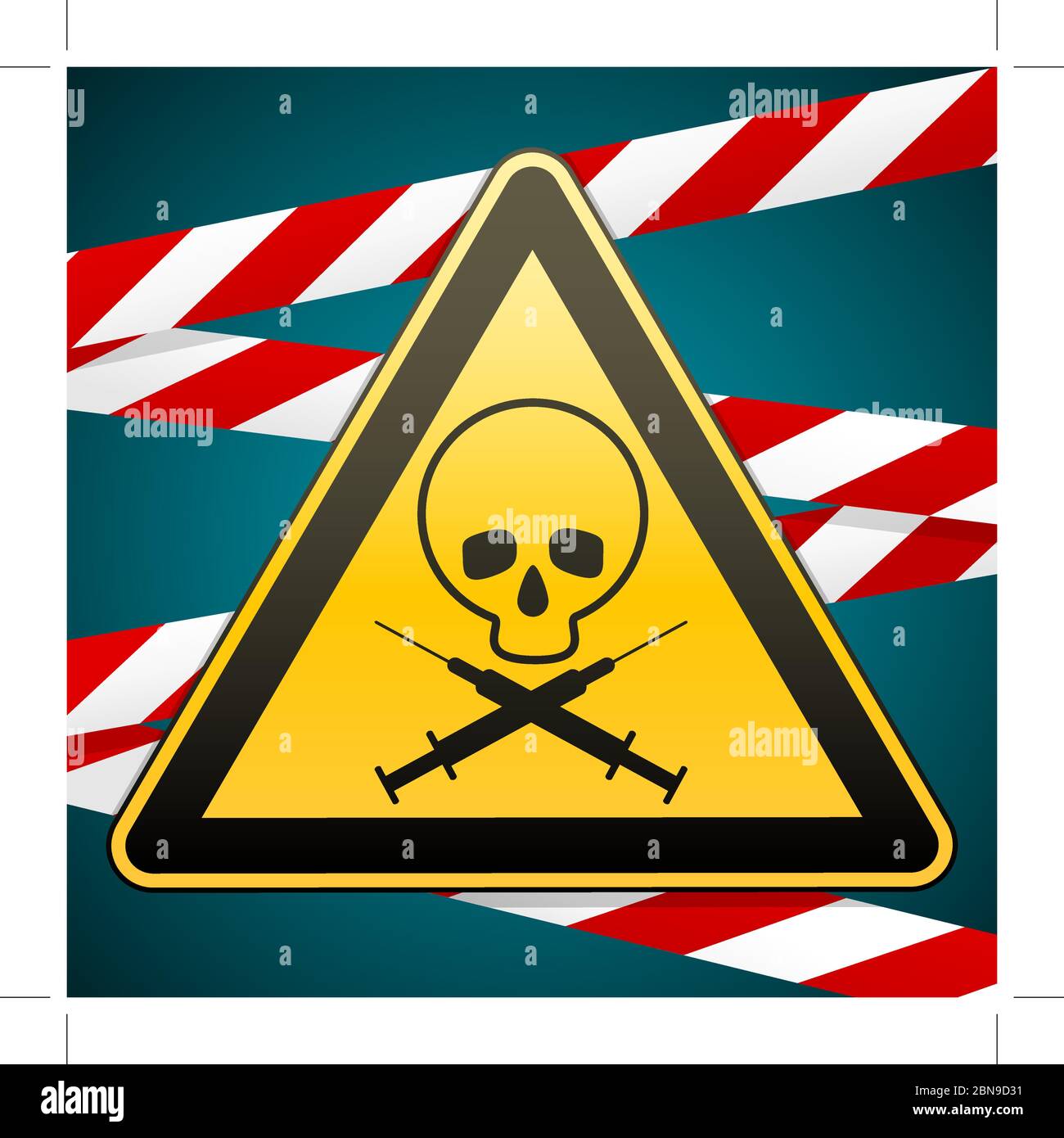 Warning sign. Drug addiction and AIDS. Caution - danger. Vector ...