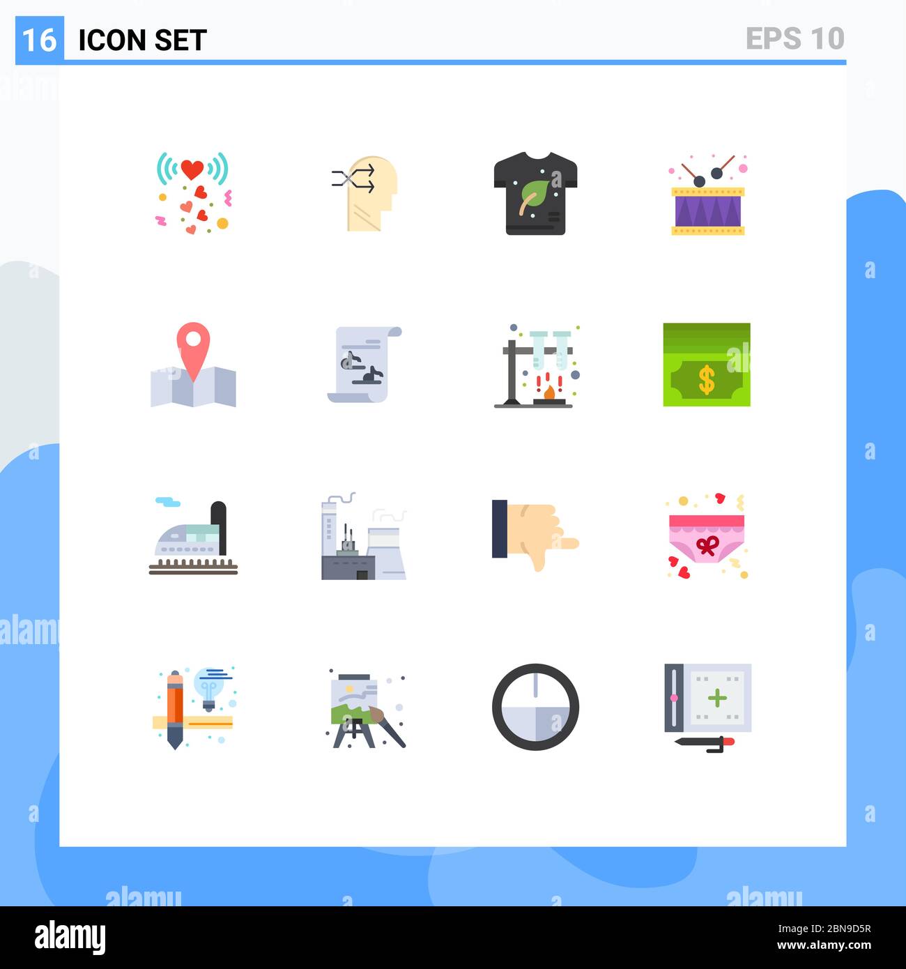 Set of 16 Modern UI Icons Symbols Signs for location, local, earth day ...