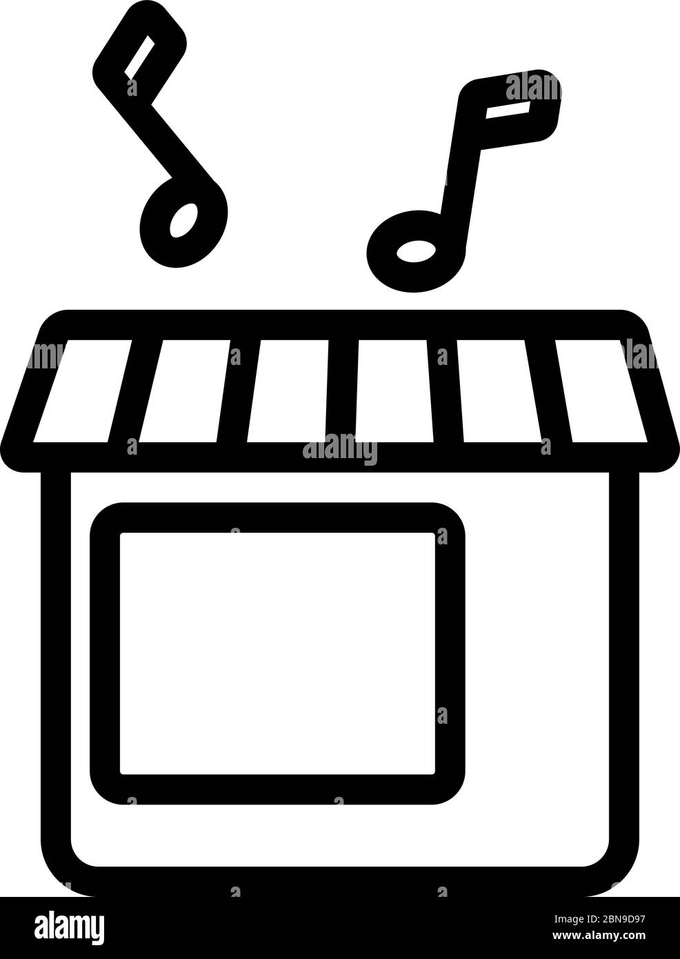 music from window icon vector outline illustration Stock Vector Image ...