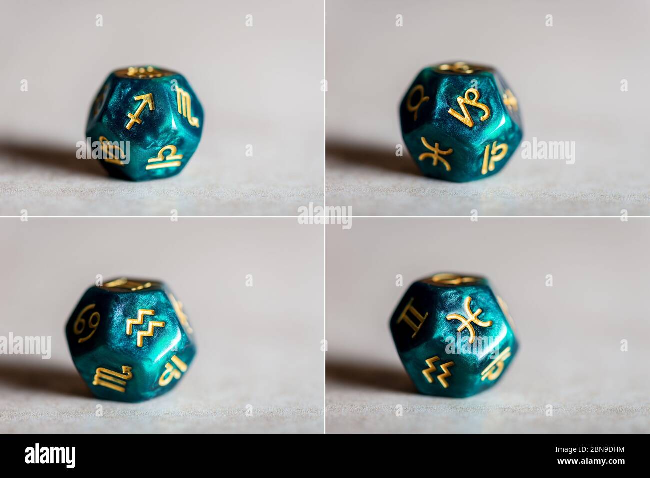 Astrology Dice with zodiac symbols Stock Photo - Alamy