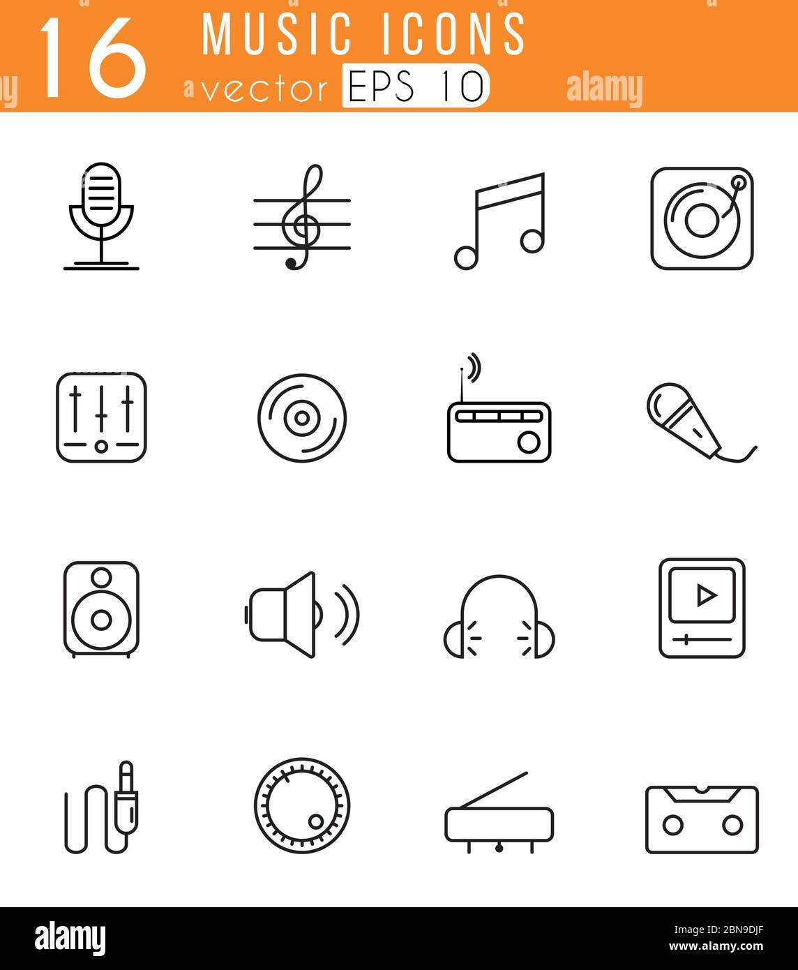 Music 16 icons set with White Background Stock Vector Image & Art - Alamy