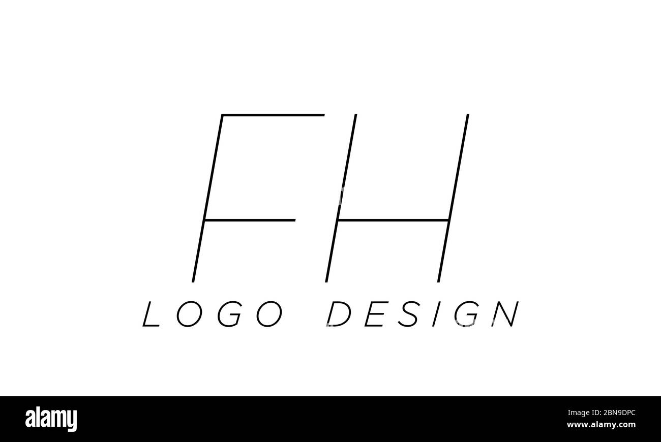 Minimalist abstract letter FH logo. This logo icon incorporate with two ...