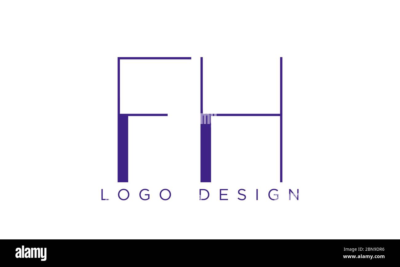 Minimalist abstract letter FH logo. This logo icon incorporate with two ...