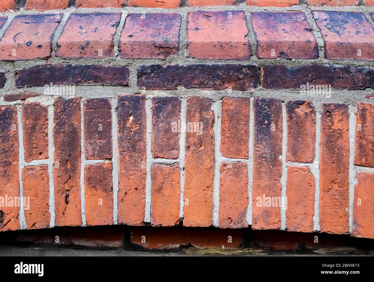 Red brick wall. Texture of old weathered red brick wall panoramic ...
