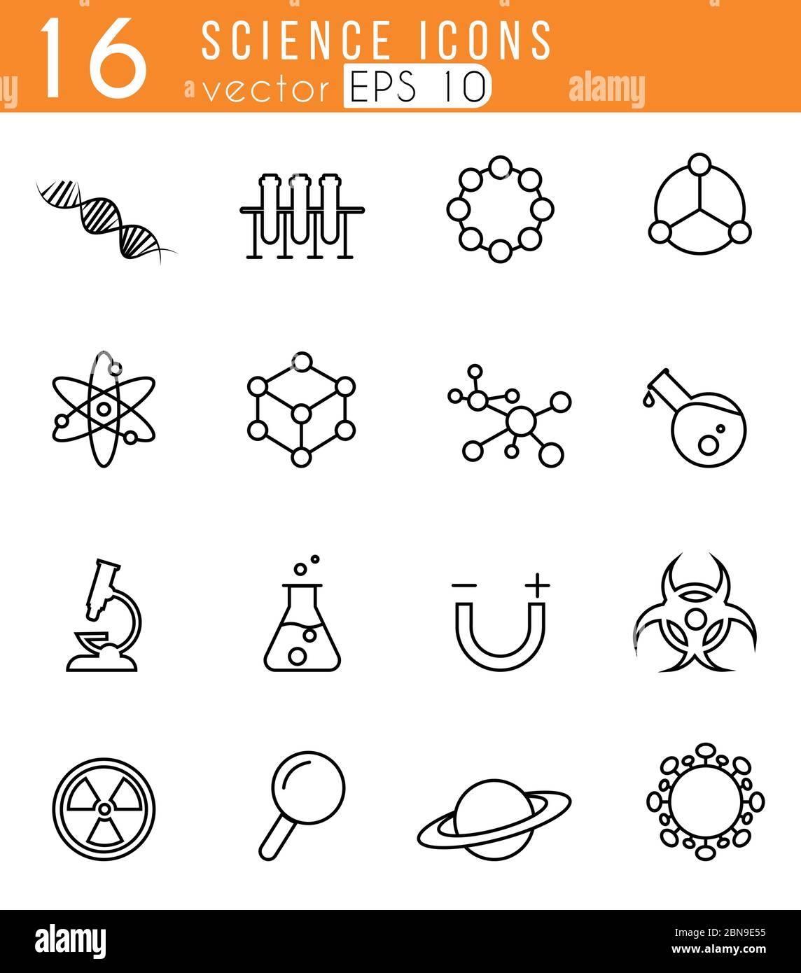 Science 16 icons set with White Background Stock Vector Image & Art - Alamy