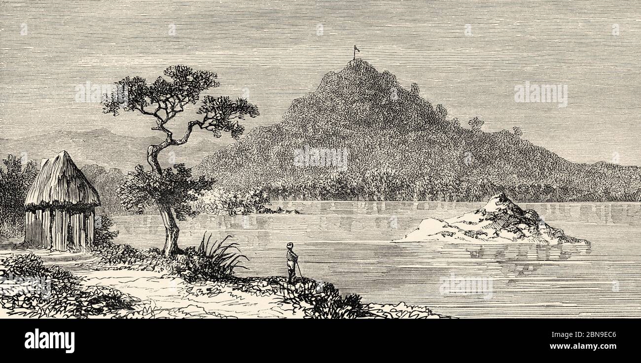 Natural landscape view Lake at Grand Bassin, Mauritius Island ...