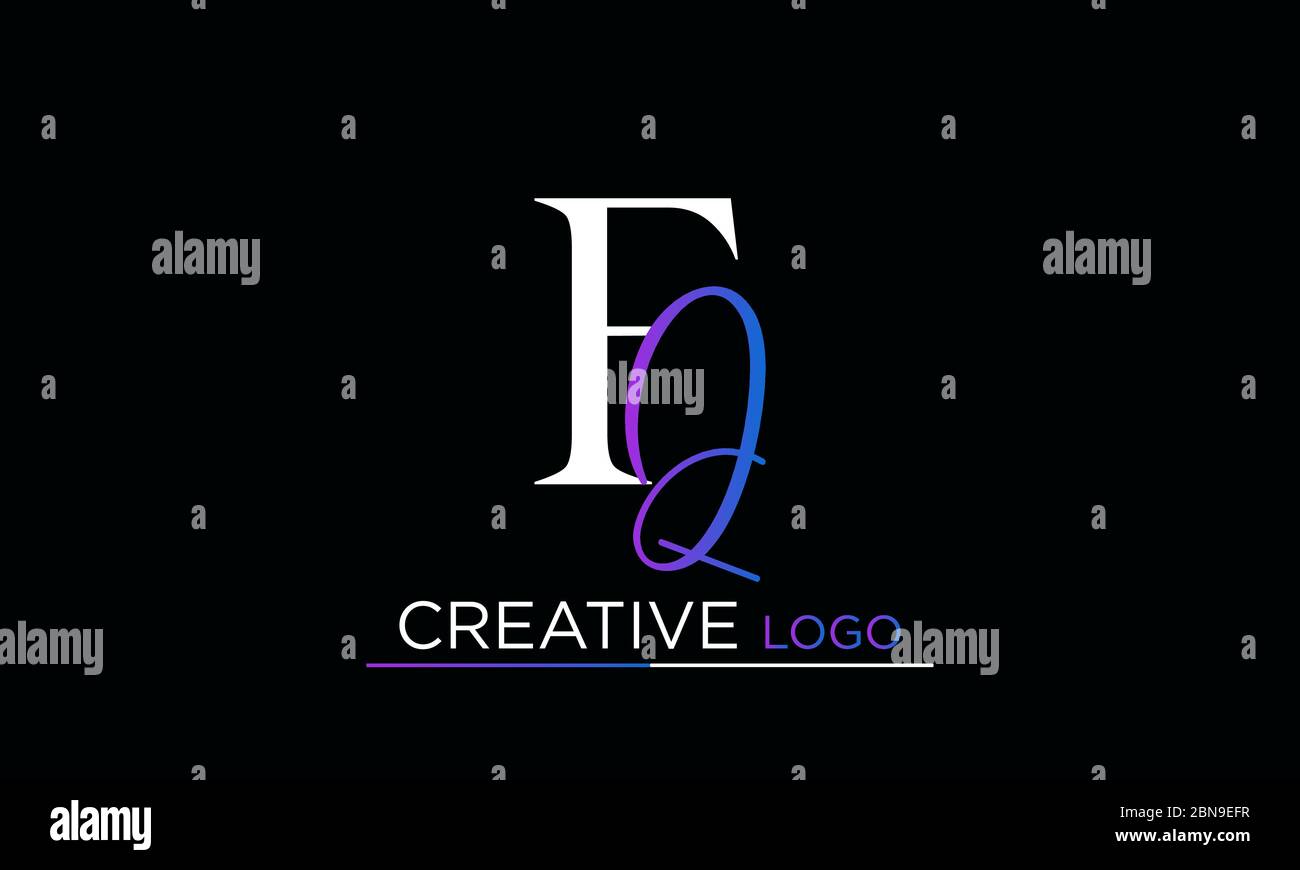 FQ letter Type Logo Design vector Template. Abstract Letter FQ logo Design Stock Vector Image ...