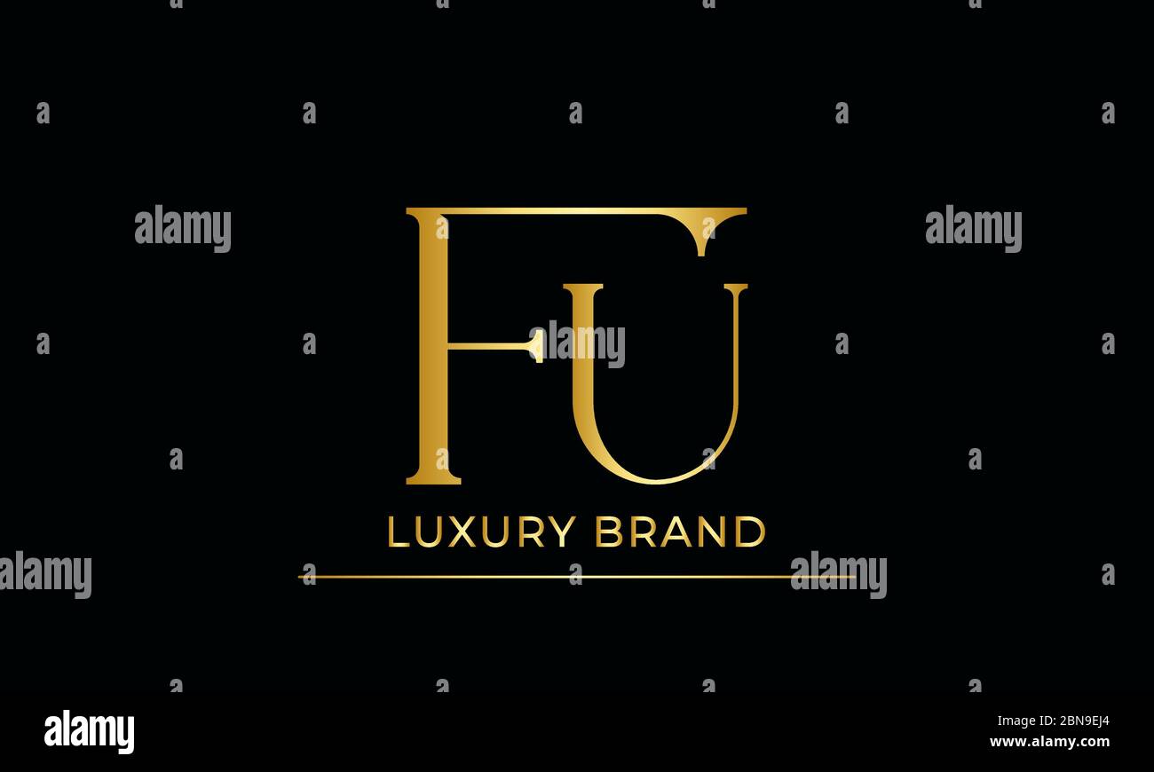 FU or UF letter logo. Unique attractive creative modern initial FU UF F ...