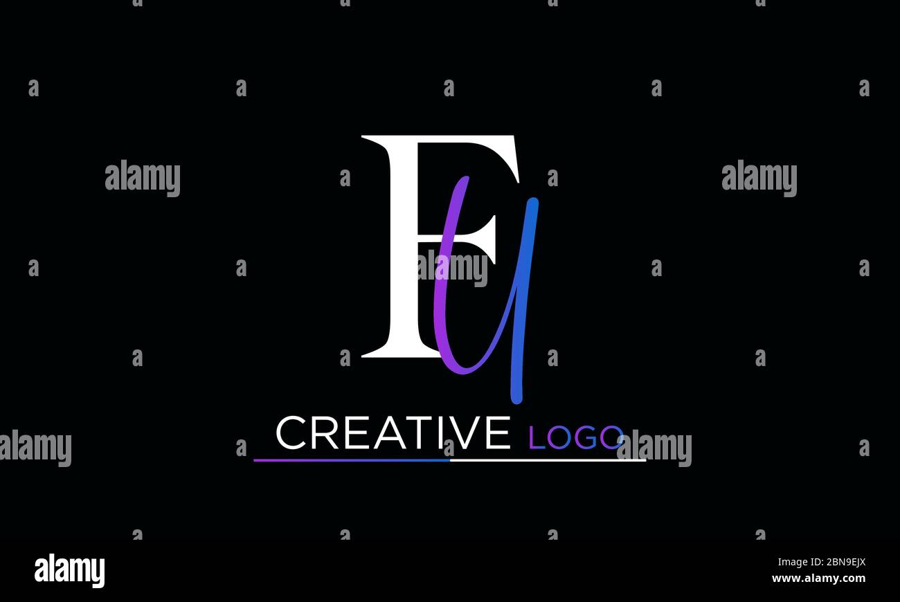 FU or UF letter logo. Unique attractive creative modern initial FU UF F ...