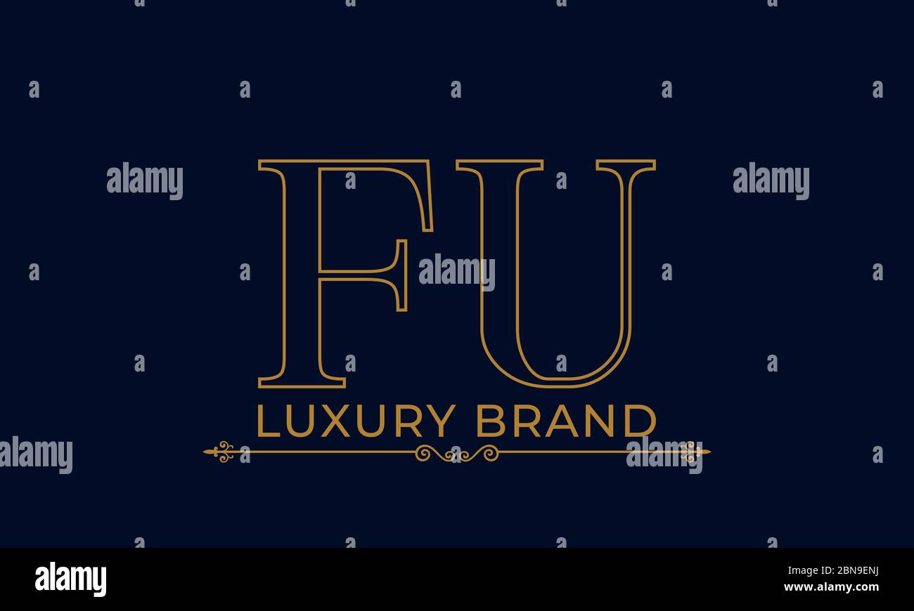 FU or UF letter logo. Unique attractive creative modern initial FU UF F ...