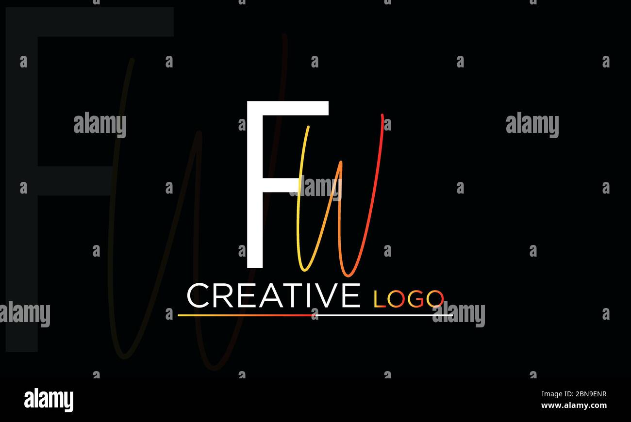 FW Letter Logo Design Template Vector Stock Vector Image & Art - Alamy
