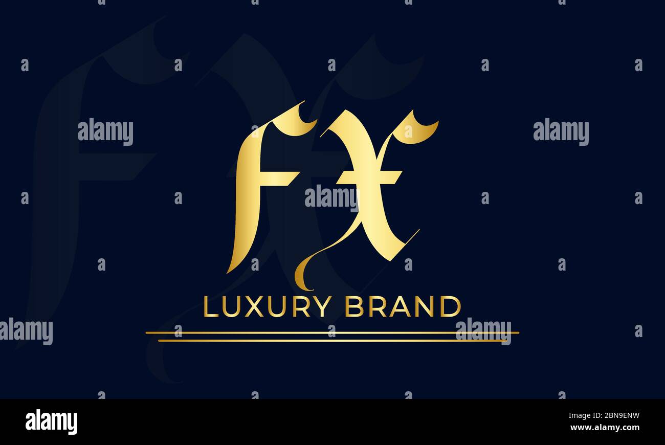 Initial Letter FX Logo Design Vector Template. Abstract Luxury Circle ...