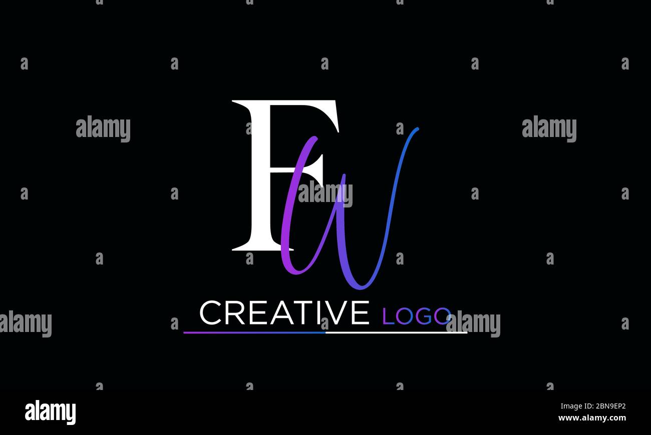FW Letter Logo Design Template Vector Stock Vector Image & Art - Alamy