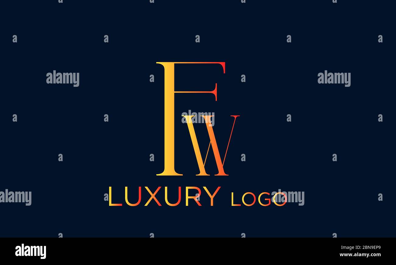 FW Letter Logo Design Template Vector Stock Vector Image & Art - Alamy