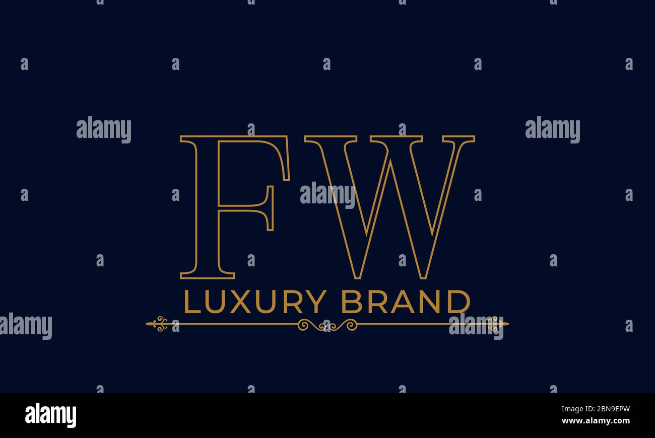 FW Letter Logo Design Template Vector Stock Vector Image & Art - Alamy