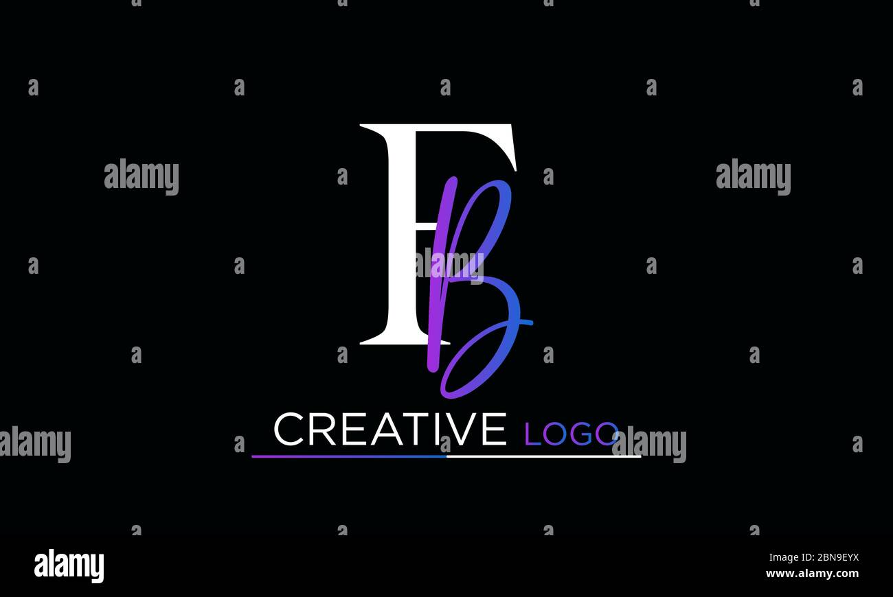 Creative Innovative Initial BF logo and FB logo. B Letter Minimal luxury Monogram. F ...