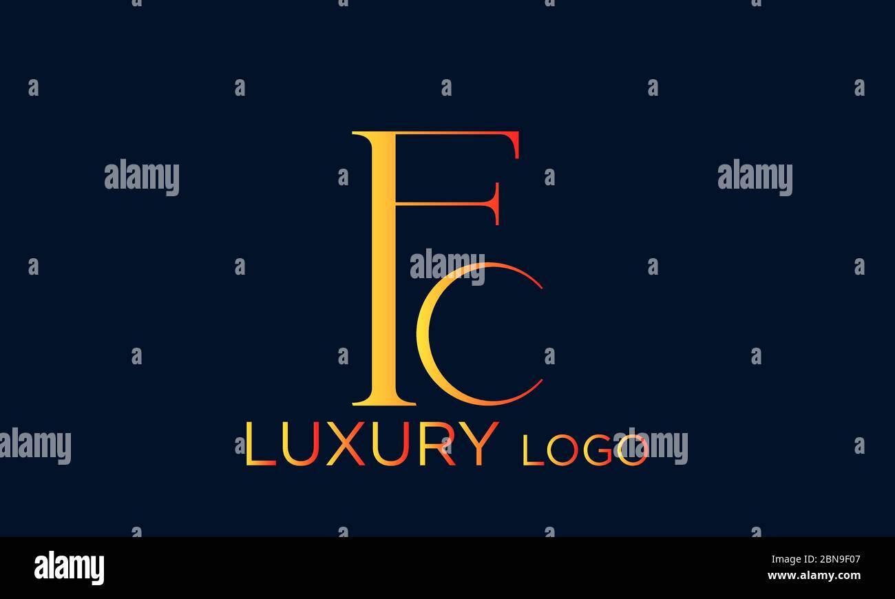 Initial FC Logo monogram design template. Simple elegant shape style modern logo Stock Vector ...