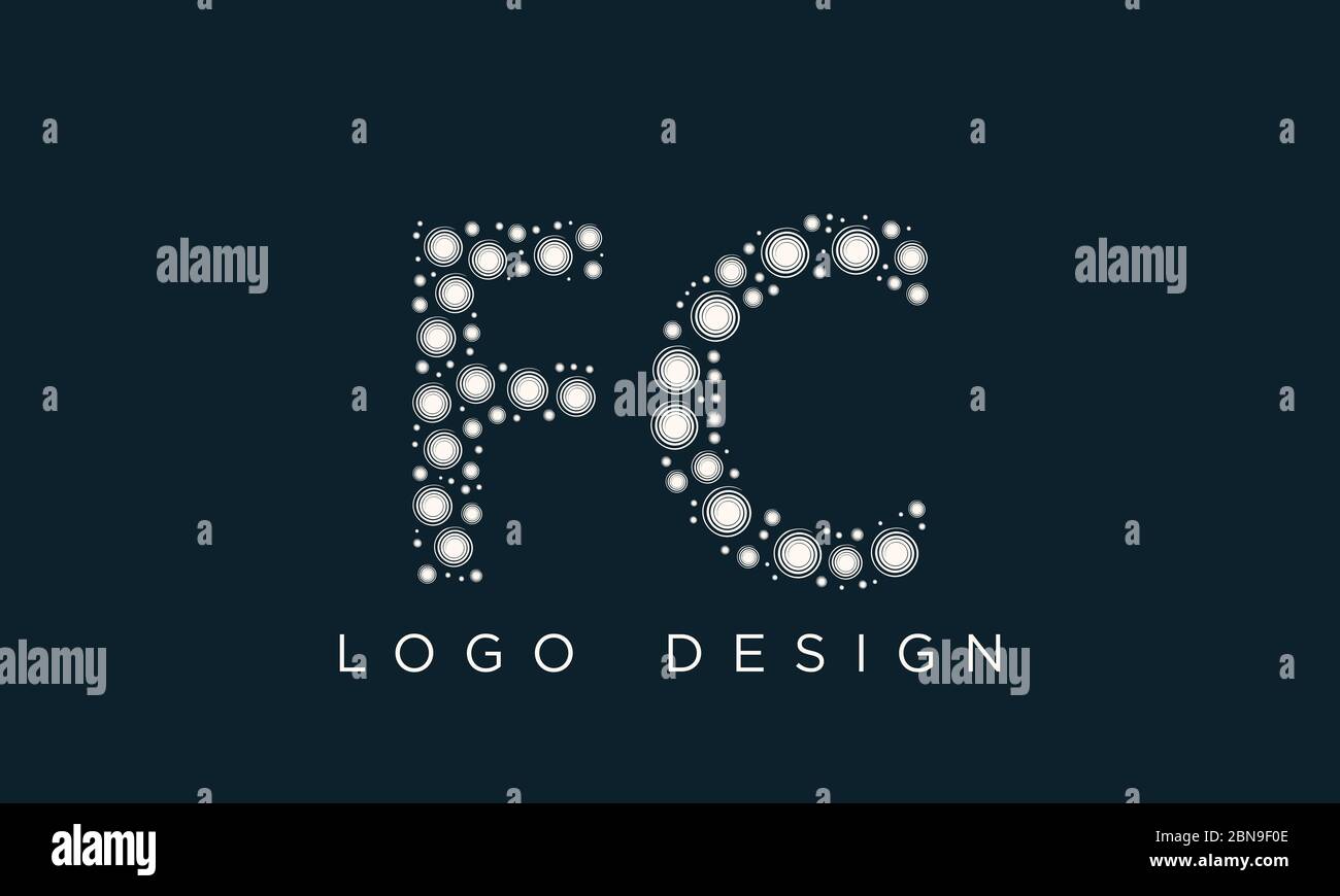 Initial FC Logo monogram design template. Simple elegant shape style ...