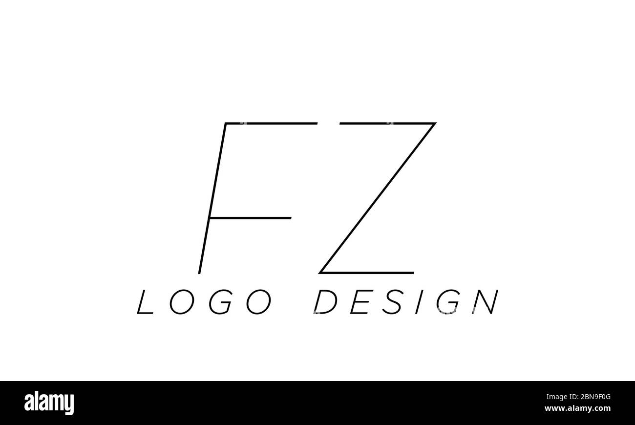 FZ logo design template vector illustration minimal design Stock Vector ...