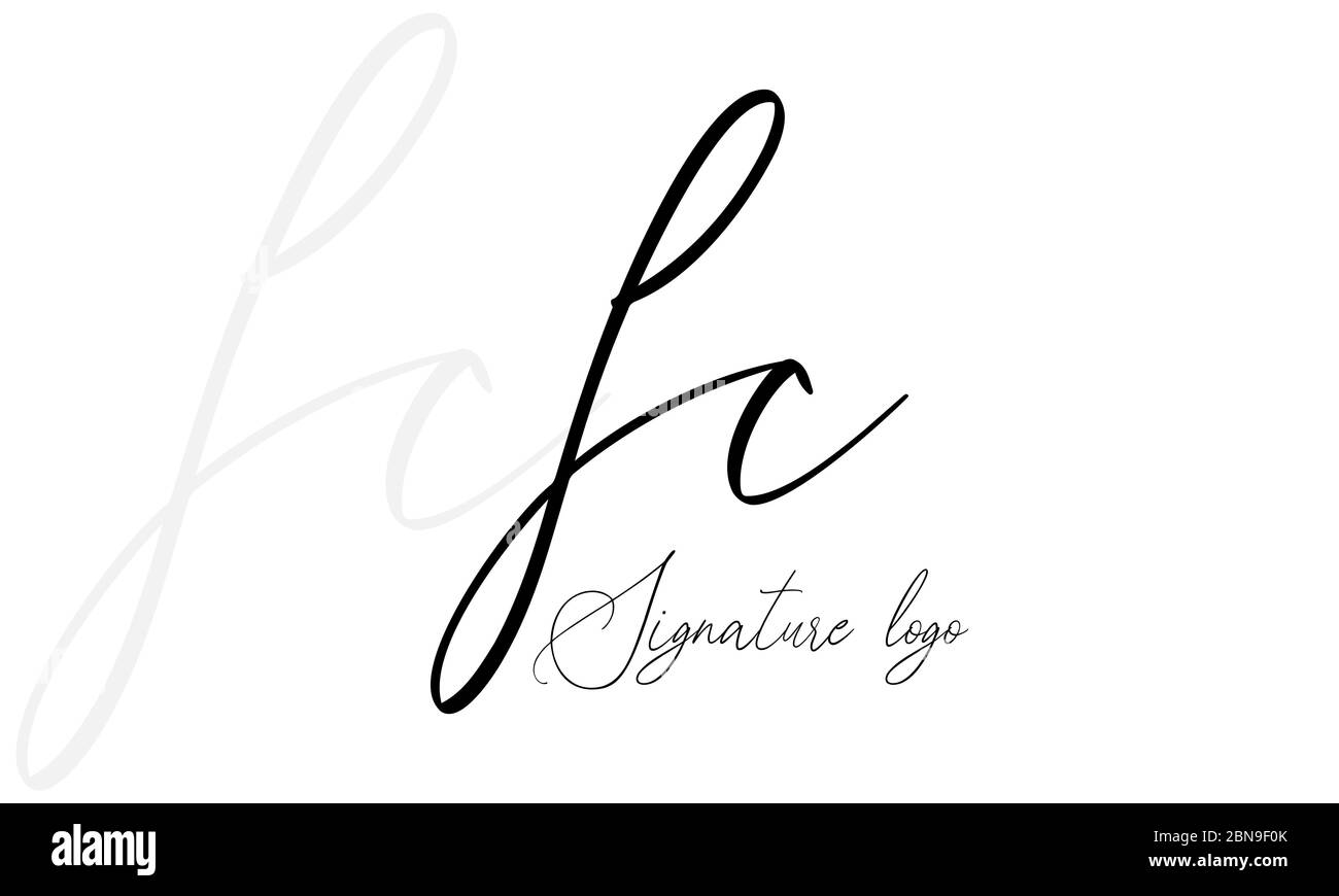 Initial FC Logo monogram design template. Simple elegant shape style ...