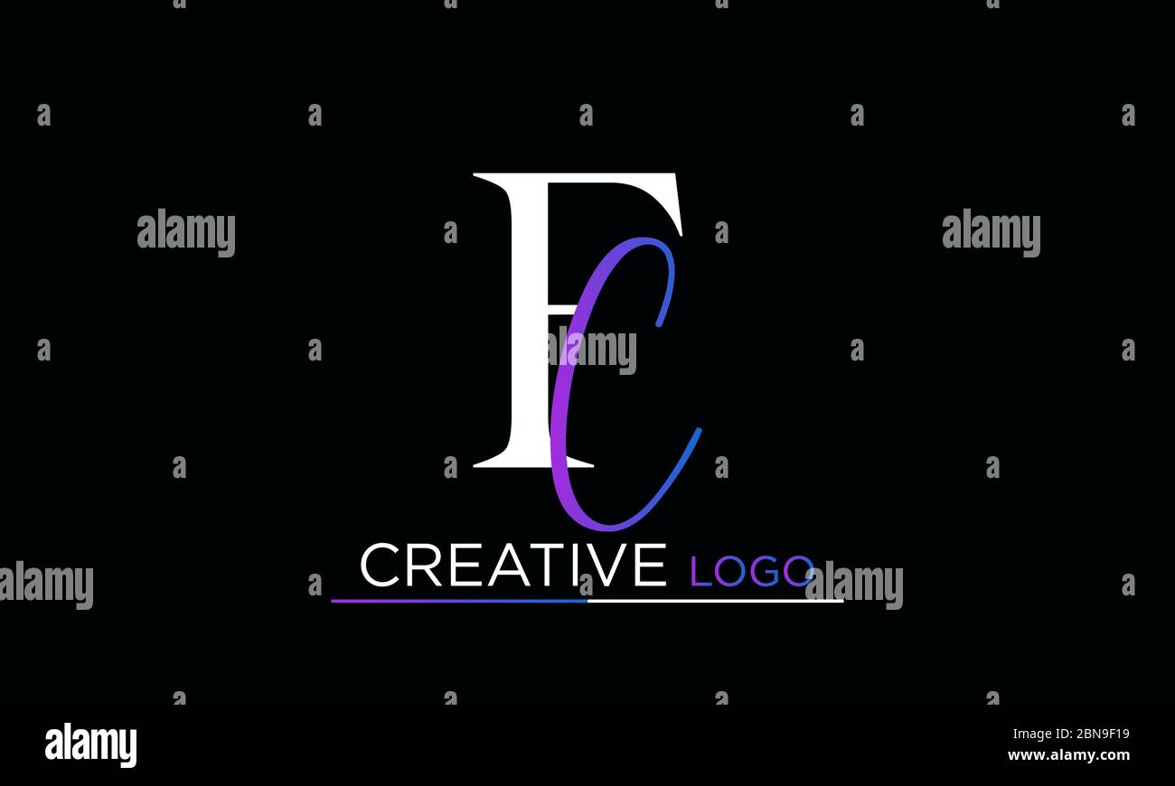 Initial FC Logo monogram design template. Simple elegant shape style ...