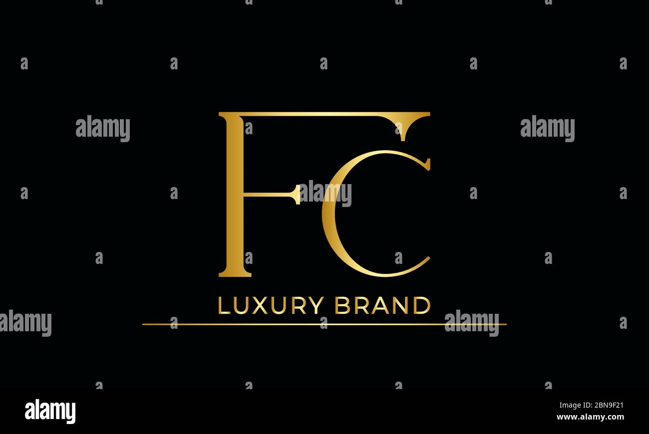 Initial FC Logo monogram design template. Simple elegant shape style ...
