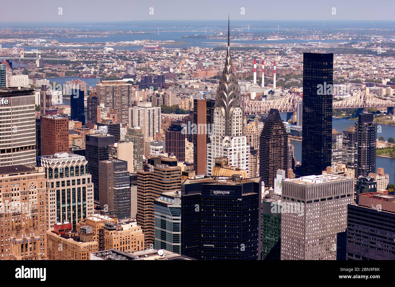 New York City Manhattan midtown aerial panorama view with skyscrapers ...