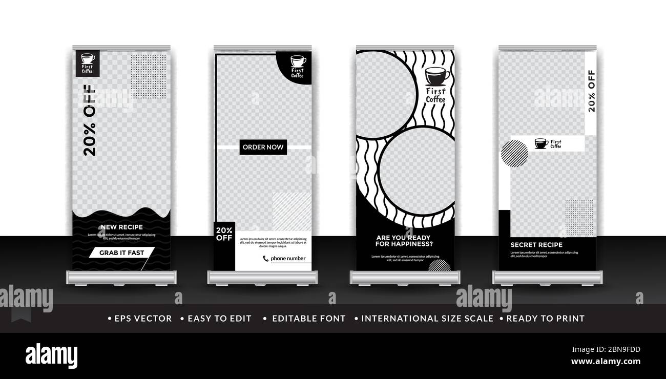 roll up design for coffee shop template Stock Vector Image & Art - Alamy