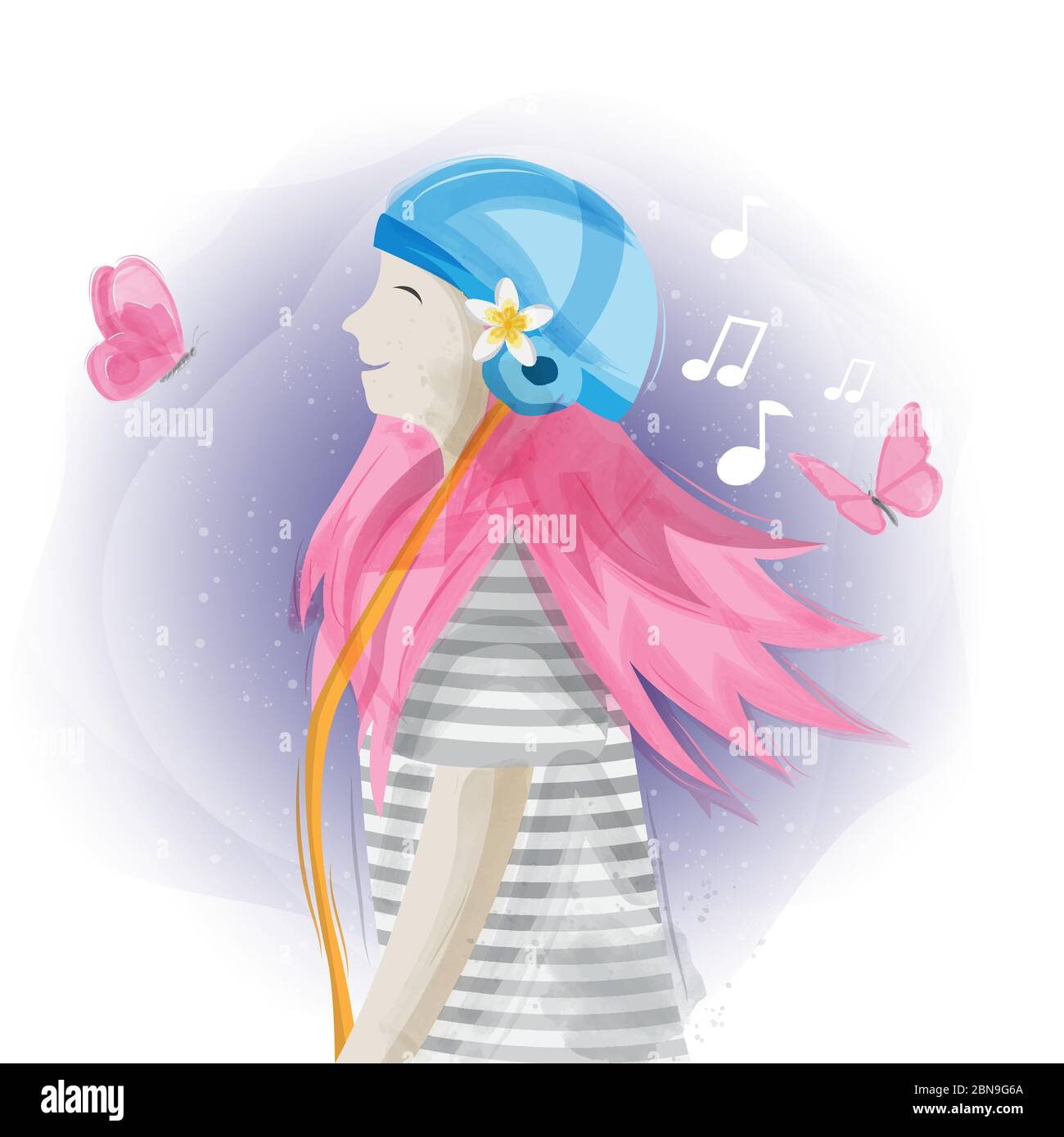 Lady hearing Stock Vector Images - Alamy