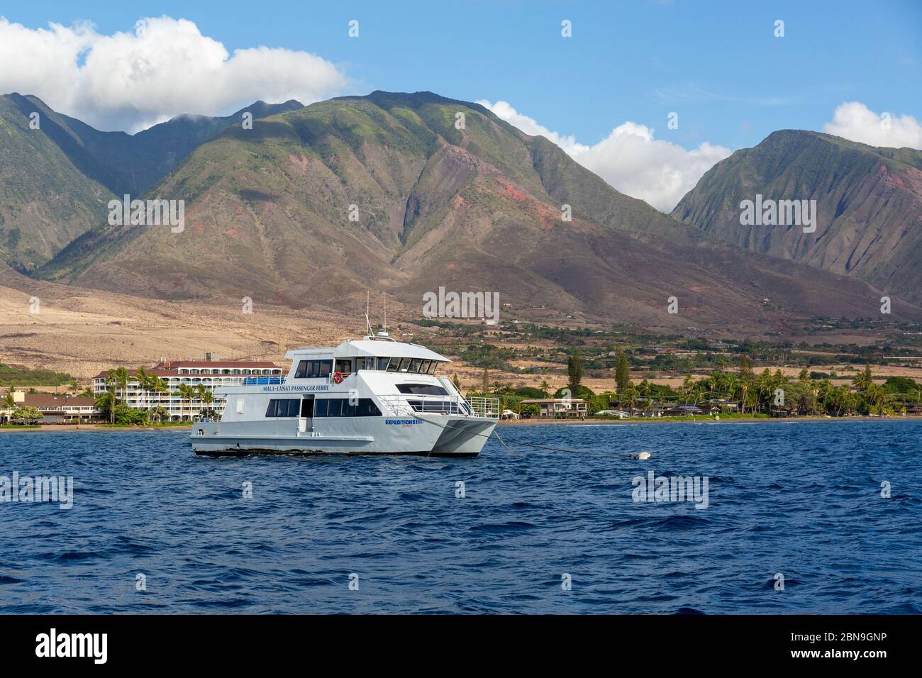 Tourist sightseeing boat trip in Maui Stock Photo - Alamy