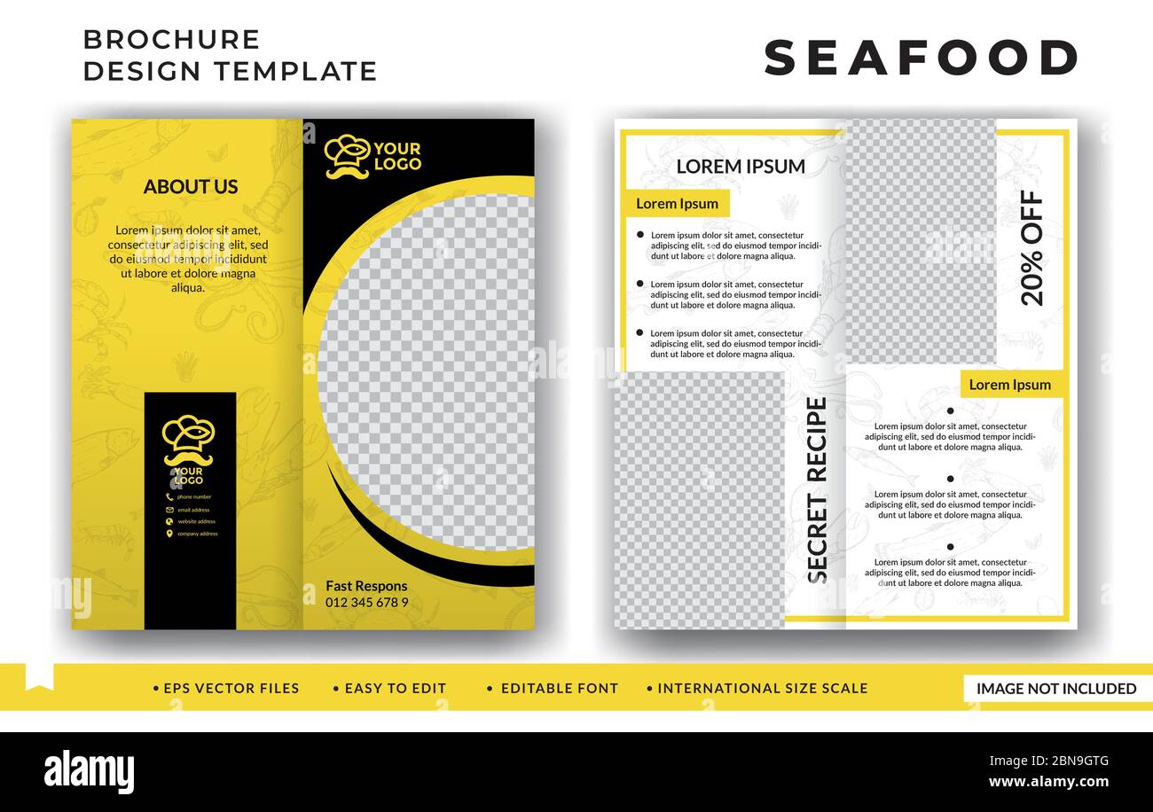Sea food menu cafe brochure hi-res stock photography and images - Alamy