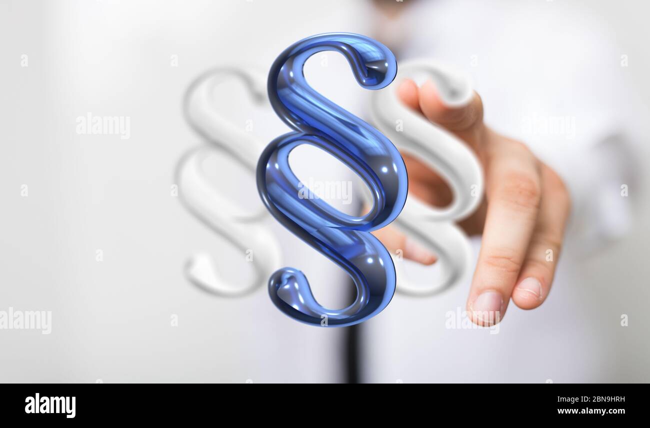 A paragraph law sign digital in hand Stock Photo - Alamy