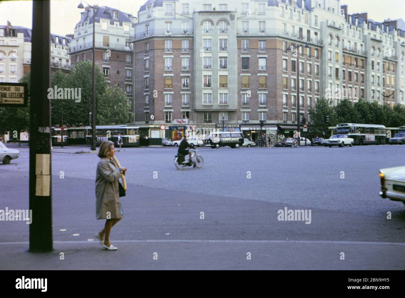 1972 France - (R) - Woman walking on an avenue in Paris France ca. 1972 ...