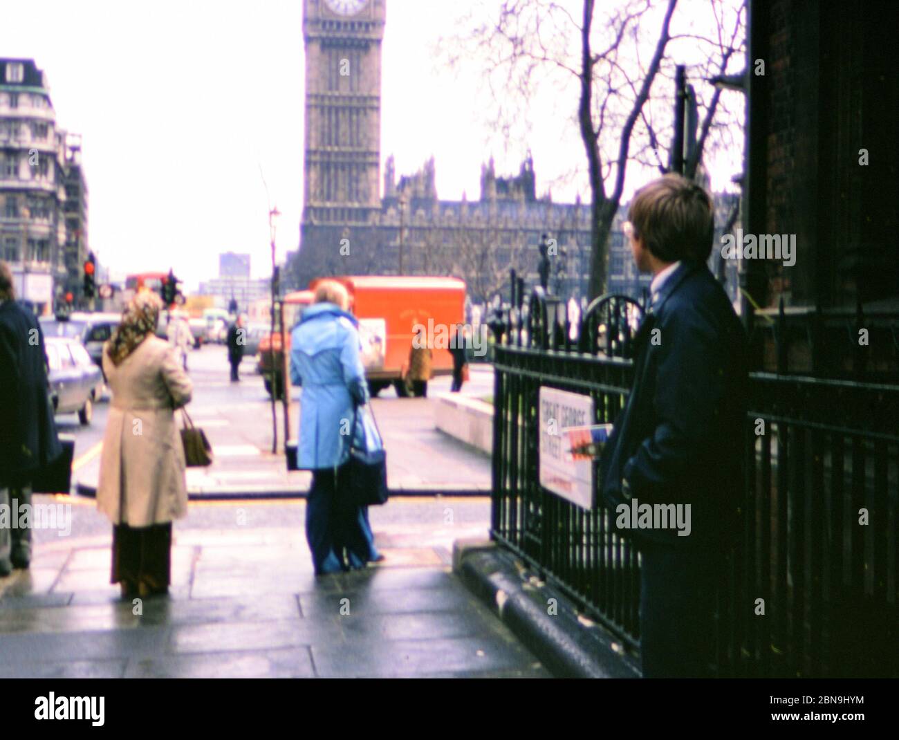 1972 - (R) - 1970s London street scene, Big Ben in the background ca ...