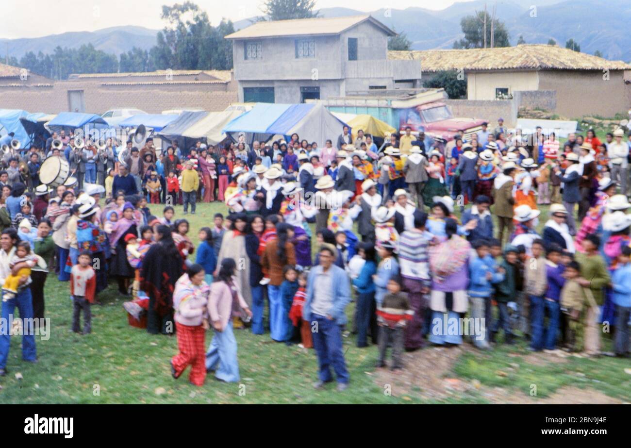 1978 Peru (R) - Group of people in a Peru city in the late 1970s during ...