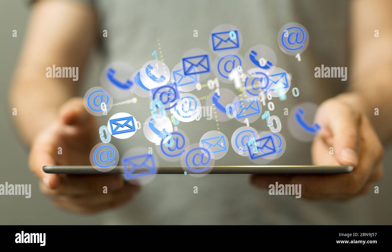 A Mail Communication Connection message to mailing Stock Photo - Alamy